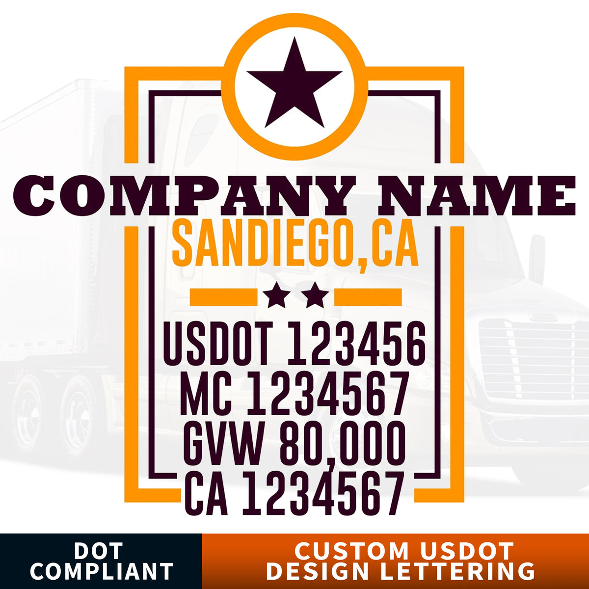 Company Name Truck Door Decal Templates – USDOT TRUCK DECALS