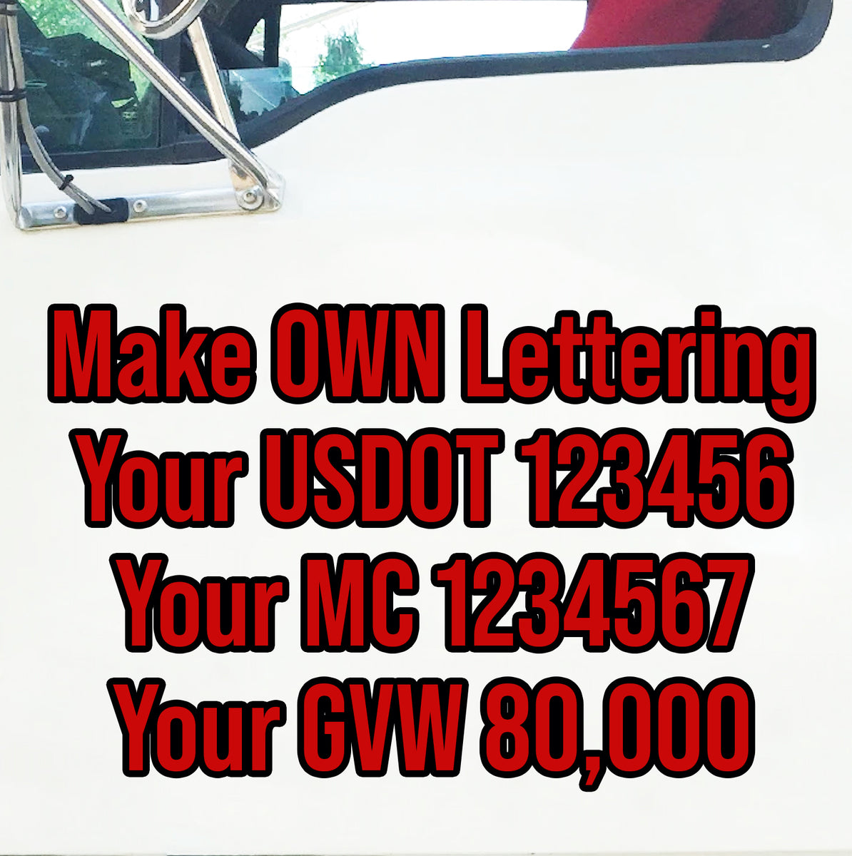 Design & Create Your USDOT Truck Door Decal Lettering Stickers (Set of ...